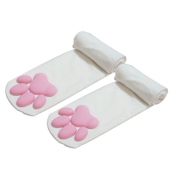 3D Paw Print Pad Stockings Thigh High Socks Neko Kitten – Kawaii Babe