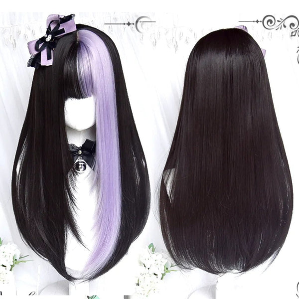 Black & Purple Color Block Wig – Kawaii Babe