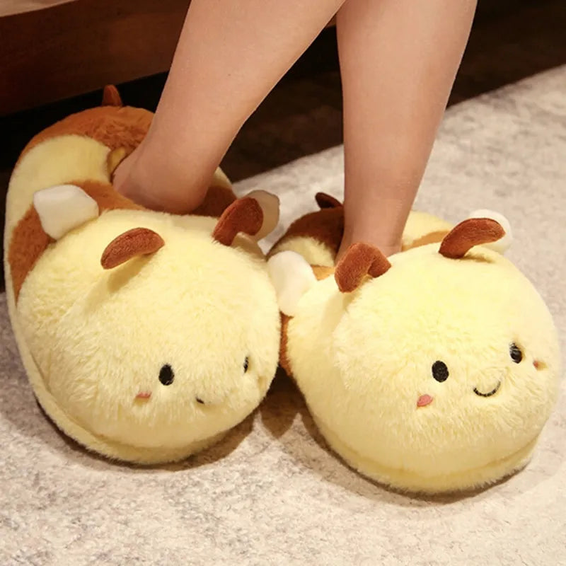 Plush Fluffy Buzzing Bee Slippers | Kawaii Babe