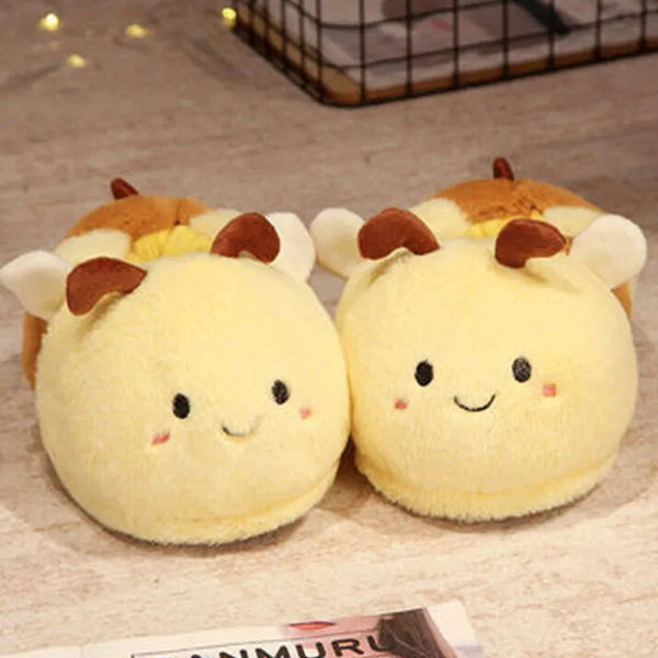 Plush Fluffy Buzzing Bee Slippers | Kawaii Babe