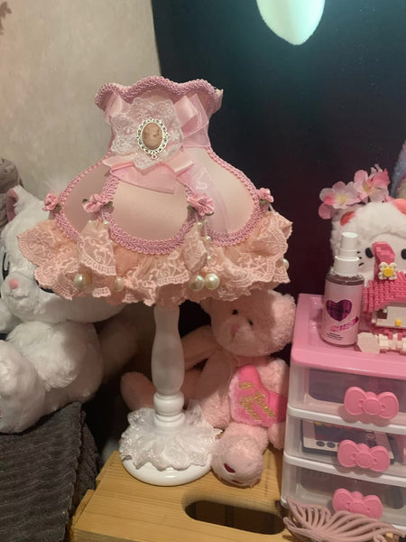Elegant Pink Cameo Princess Desk Top Table Lamp | Kawaii Babe