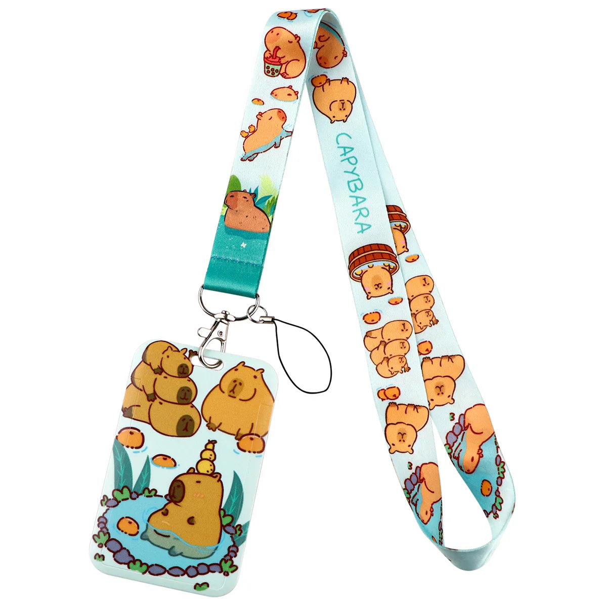 Cute Capybara Lanyard & Card Holder Necklace | Kawaii Babe