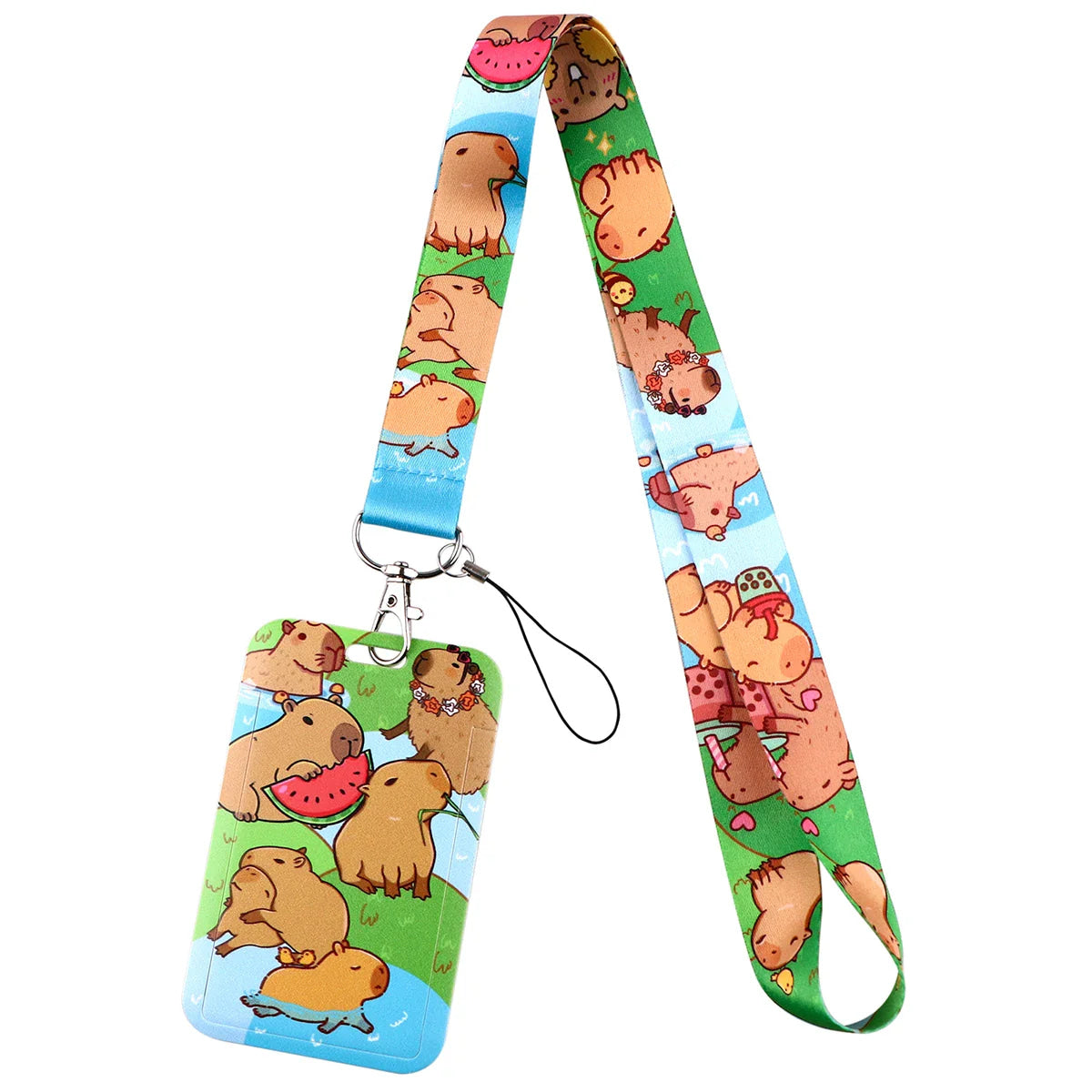 Cute Capybara Lanyard & Card Holder Necklace | Kawaii Babe