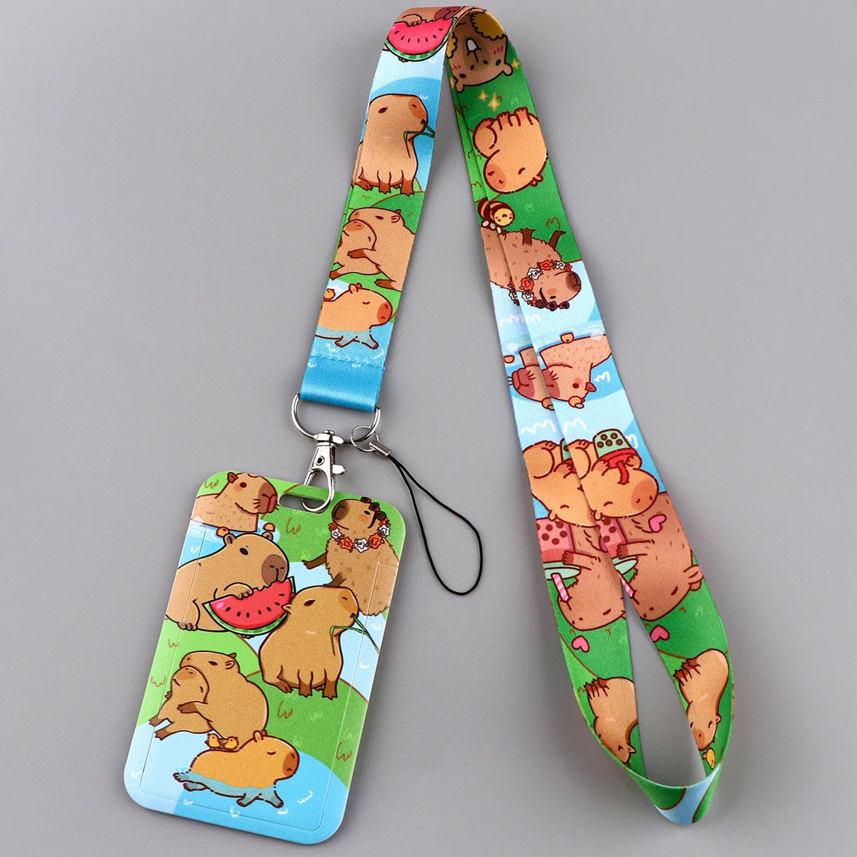 Cute Capybara Lanyard & Card Holder Necklace | Kawaii Babe