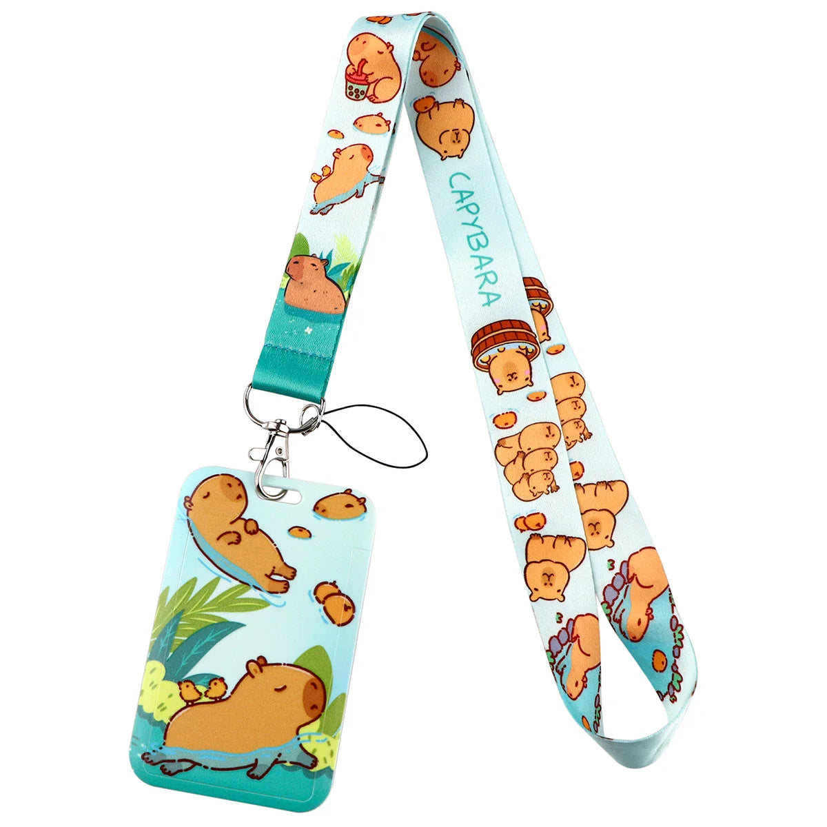 Cute Capybara Lanyard & Card Holder Necklace | Kawaii Babe