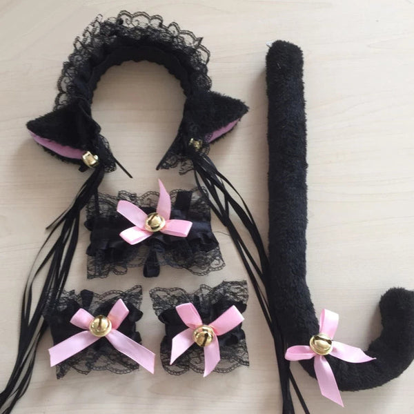 Kitty Cat Neko Cosplay Complete Set Collar Cat Ears Bracelet – Kawaii Babe