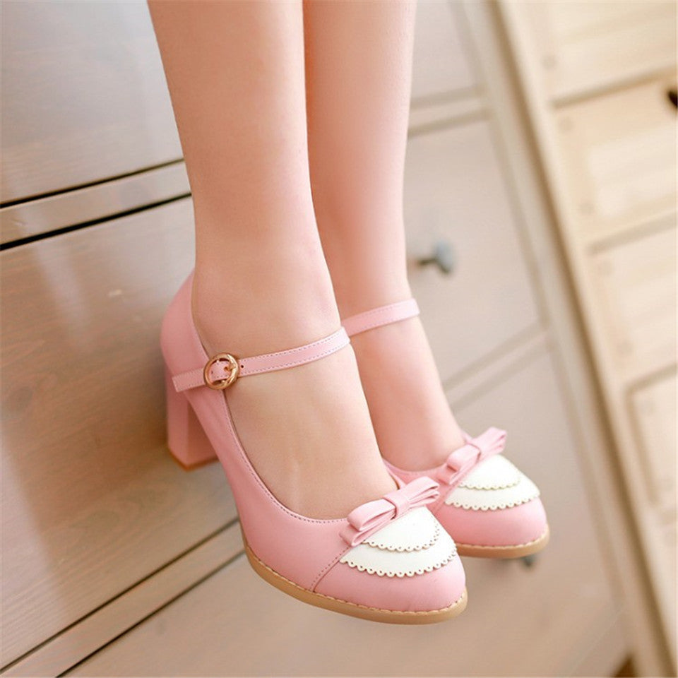 Elegant Traditional Lace Lolita Heel Shoes Pumps by Kawaii Babe