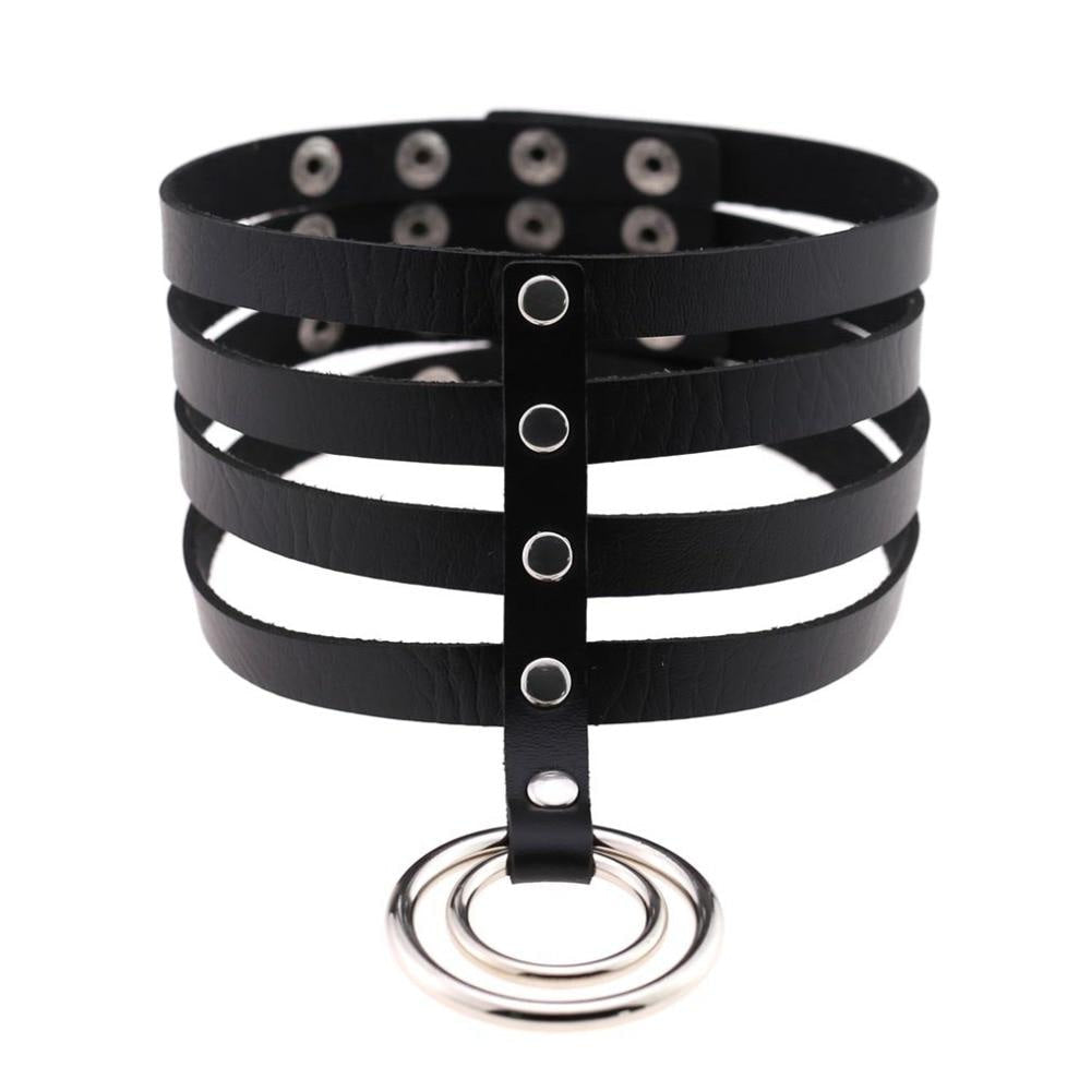 Elongated Collar Choker Leash Vegan Leather | Kawaii Babe