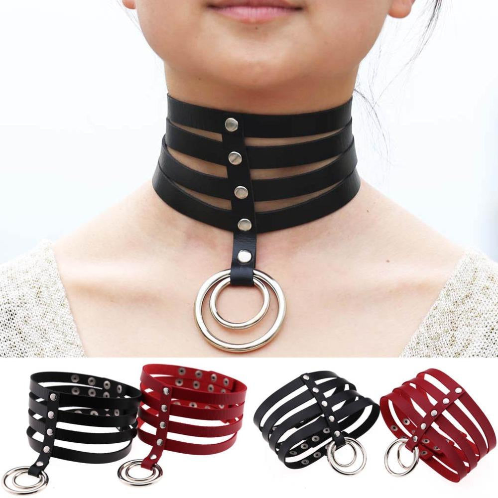 Elongated Collar Choker Leash Vegan Leather | Kawaii Babe