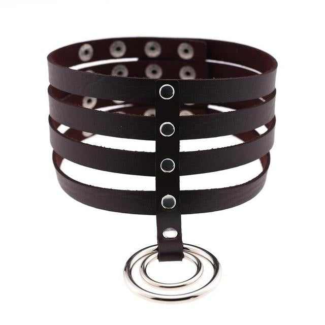 Elongated Collar Choker Leash Vegan Leather | Kawaii Babe