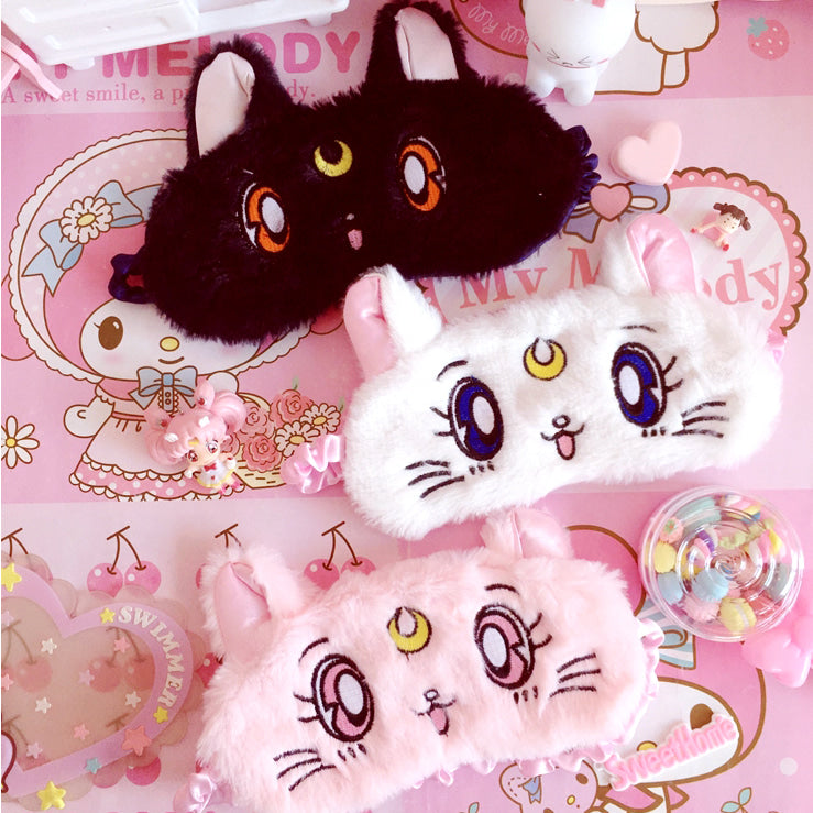 Magical Girl Kitty Cat Luna Sleep Mask Blindfold Fur | Kawaii Babe