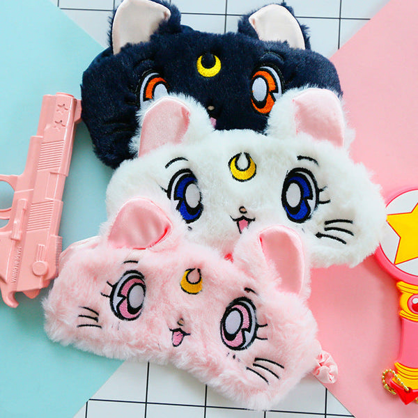Magical Girl Kitty Cat Luna Sleep Mask Blindfold Fur | Kawaii Babe
