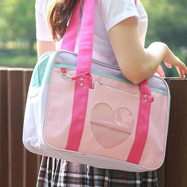 Handy Heart Handbag Messenger Duffle Bag Pastel Cute | Kawaii Babe