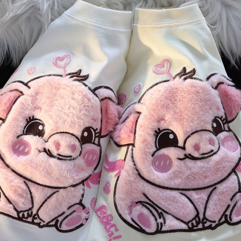Happy Pig Fluffy Tee – Kawaii Babe