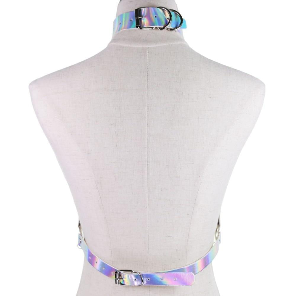 Holographic Chain Body Chest Harness Gothic Shiny | Kawaii Babe