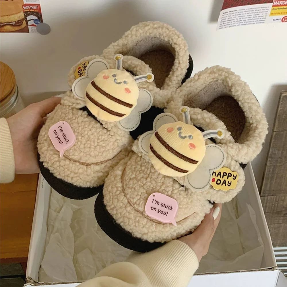 Honeycore Cozy Bumble Bee Slippers – Kawaii Babe