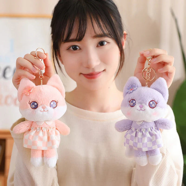 Kawaii Plush Fox Pendant Keychains Stuffed Animal | Kawaii Babe