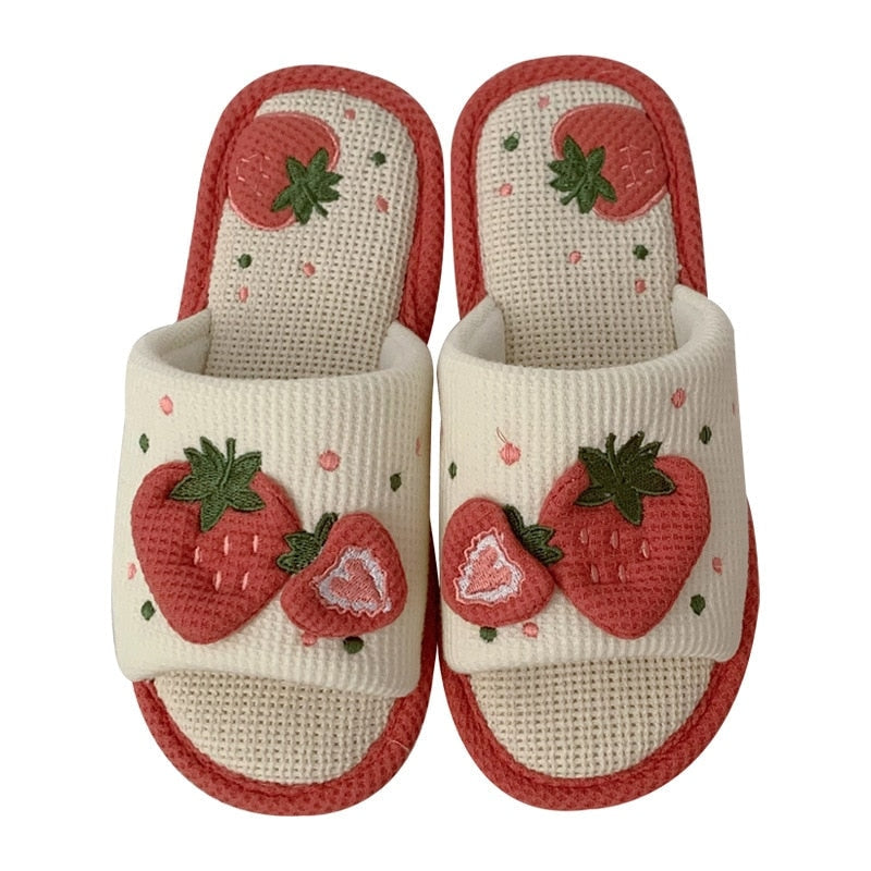 Knit Strawberry Slides – Kawaii Babe