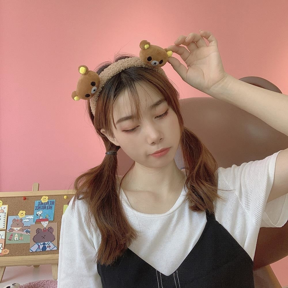 Brown Teddy Bear Ear Headband Plush Kawaii Cute | Kawaii Babe