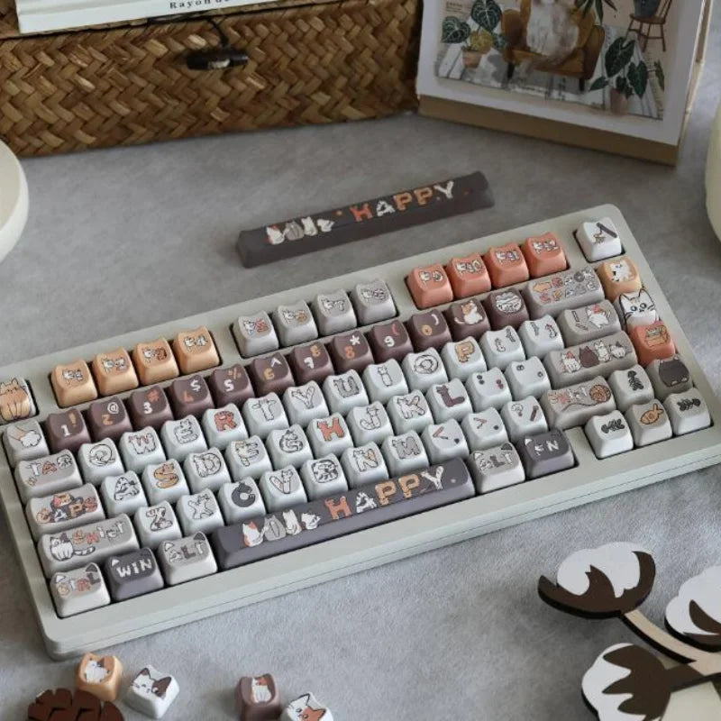Lavender Penguin Cute Full Key Cap Set Keyboard | Kawaii Babe