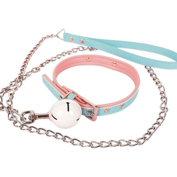 Candy Colored Pastel Bell Leash Collar | Kawaii Babe