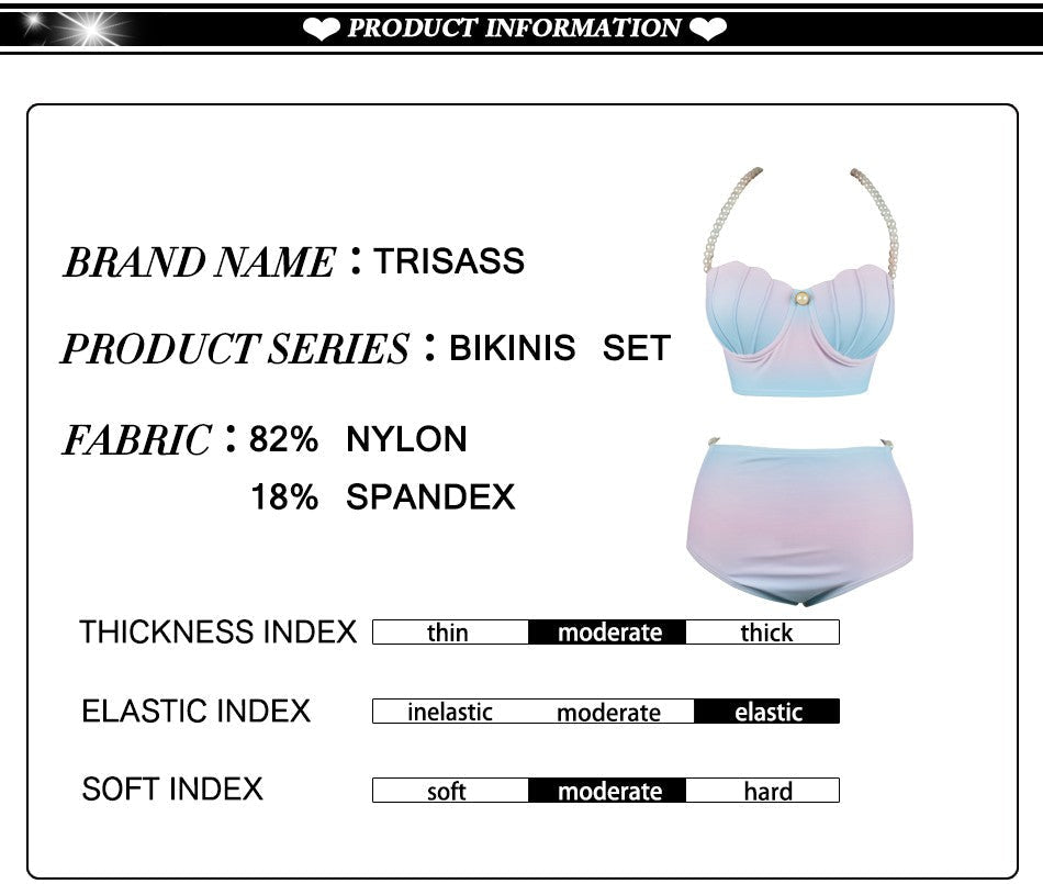 Mermaid Sea Shell Pearl Skirt Bikini Swimmer Swimsuit | Kawaii Babe