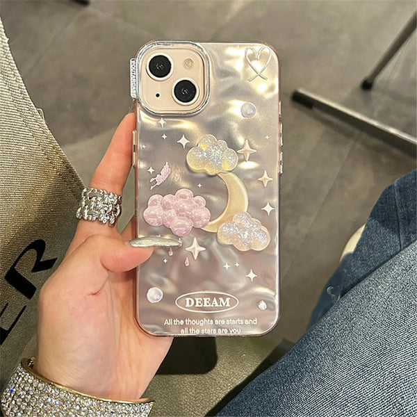 Silver Shimmer Ethereal Moon Dream iPhone Case Cover | Kawaii Babe