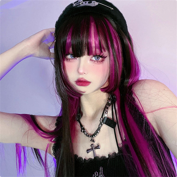 Pastel Goth Purple Black Cosplay Draculaura Wig | Kawaii Babe