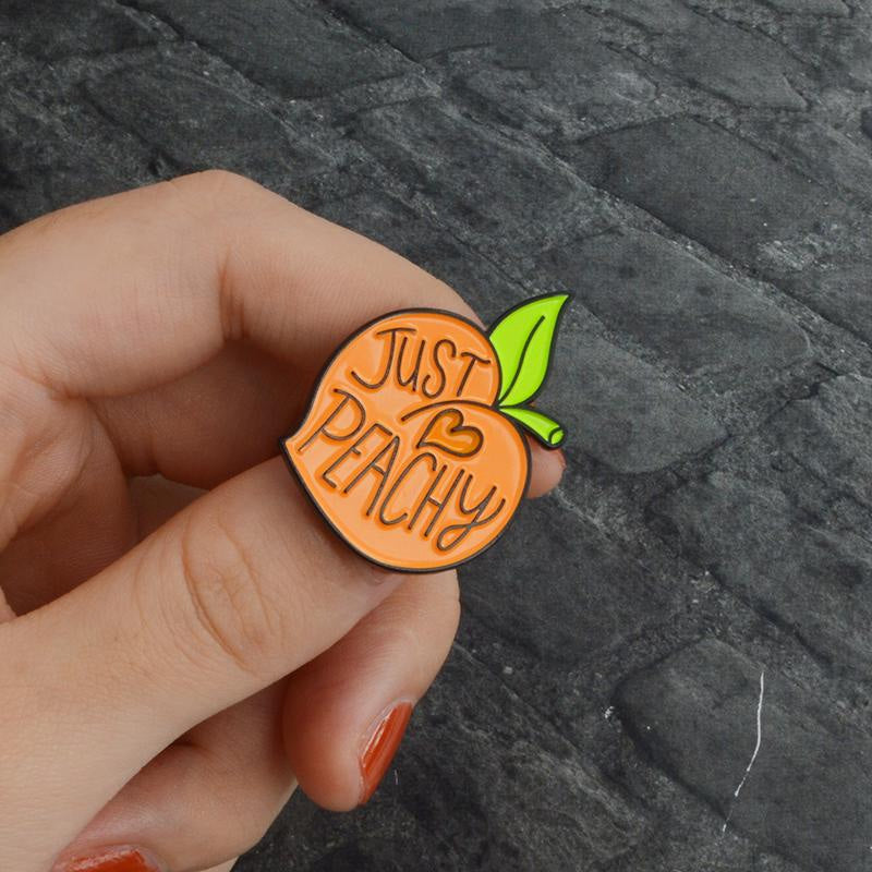 Just Peachy Peach Enamel Pin Lapel Brooch Kawaii | Kawaii Babe