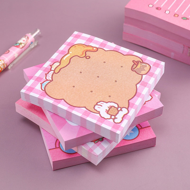 Bears & Sweets Pink Kawaii Stationery Sticky Notes | Kawaii Babe