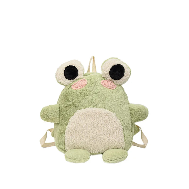 Cute Plush Green Frog Backpack Book Bag | Kawaii Babe