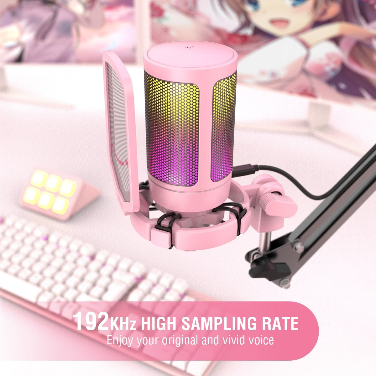 Professional Pink Streaming Microphone – Kawaii Babe