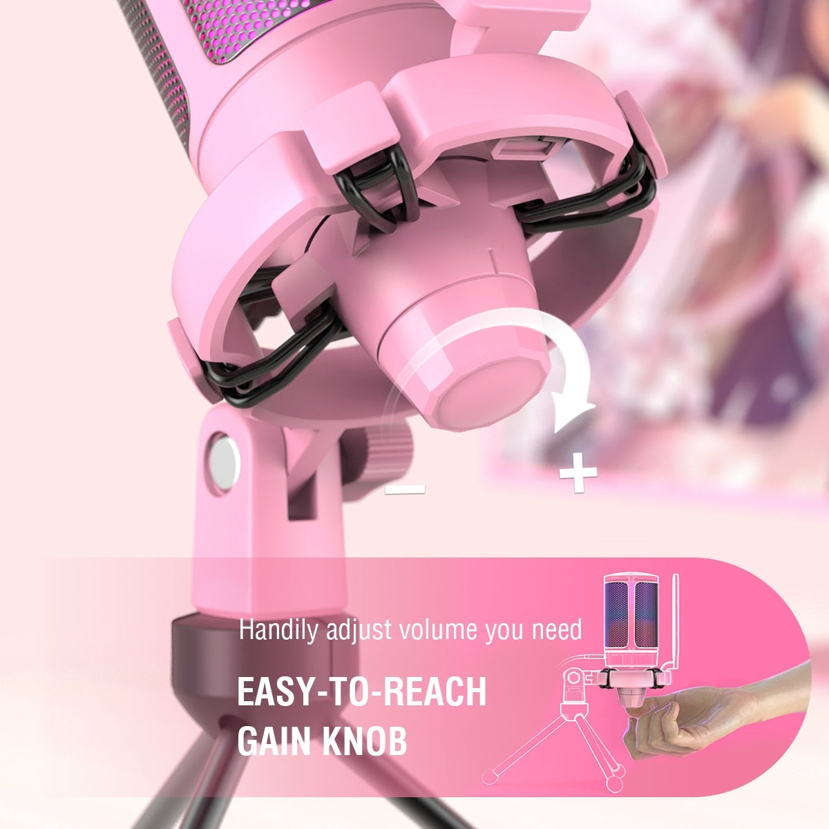 Professional Pink Streaming Microphone – Kawaii Babe
