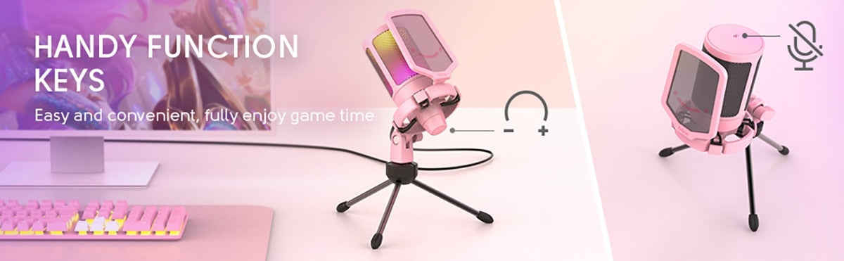Professional Pink Streaming Microphone – Kawaii Babe