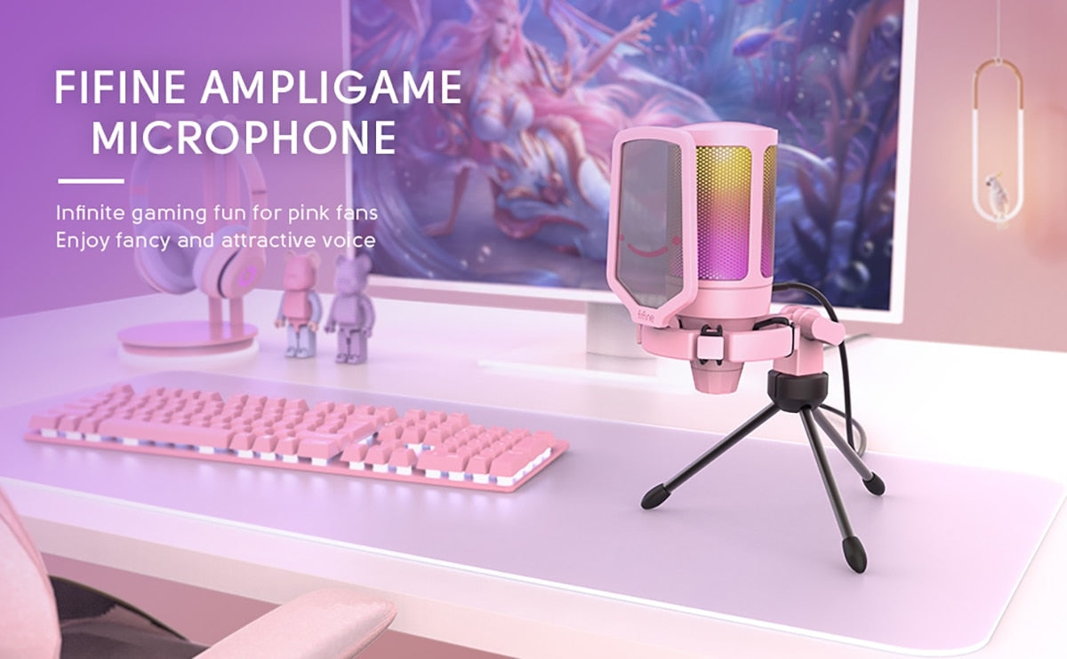 Professional Pink Streaming Microphone – Kawaii Babe