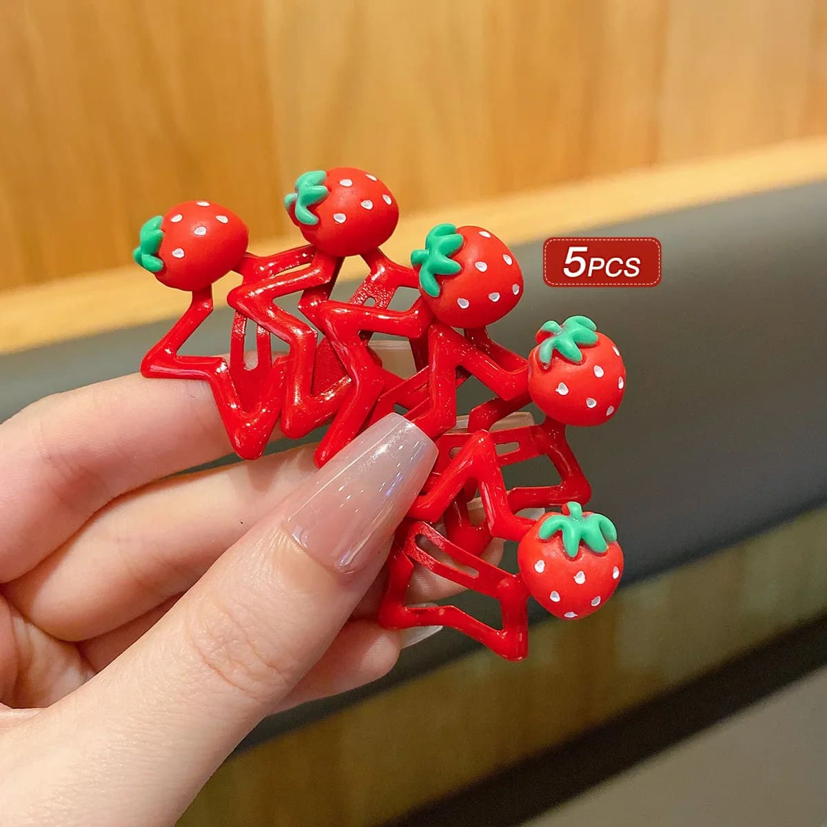 Red Strawberry Star Hair Clip Set Barrettes – Kawaii Babe