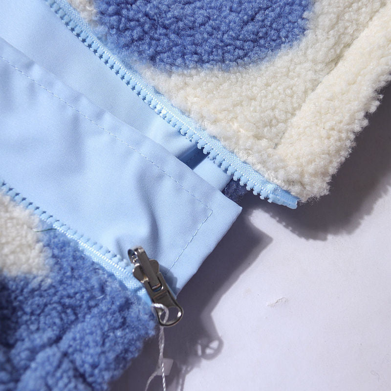Plush Reversible Lovecore Hearts Jacket Outerwear | Kawaii Babe