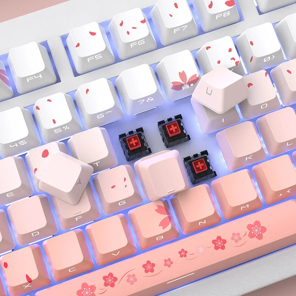 Sakura Blossom Backlit Key Caps Full Set | Kawaii Babe