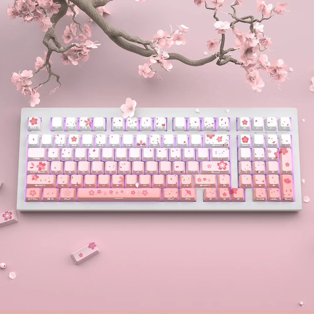 Sakura Blossom Backlit Key Caps Full Set | Kawaii Babe
