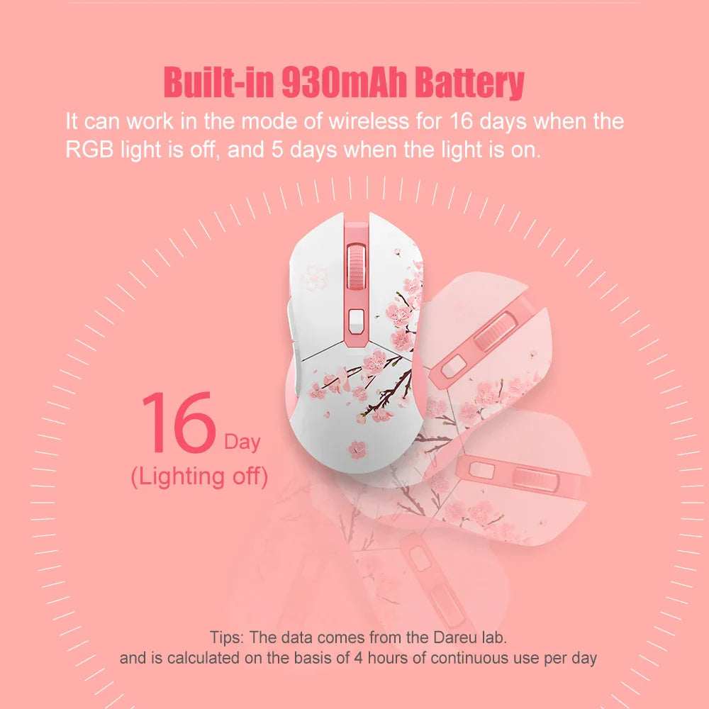 Pink Sakura Cherry Blossom Wireless Gaming Mouse | Kawaii Babe