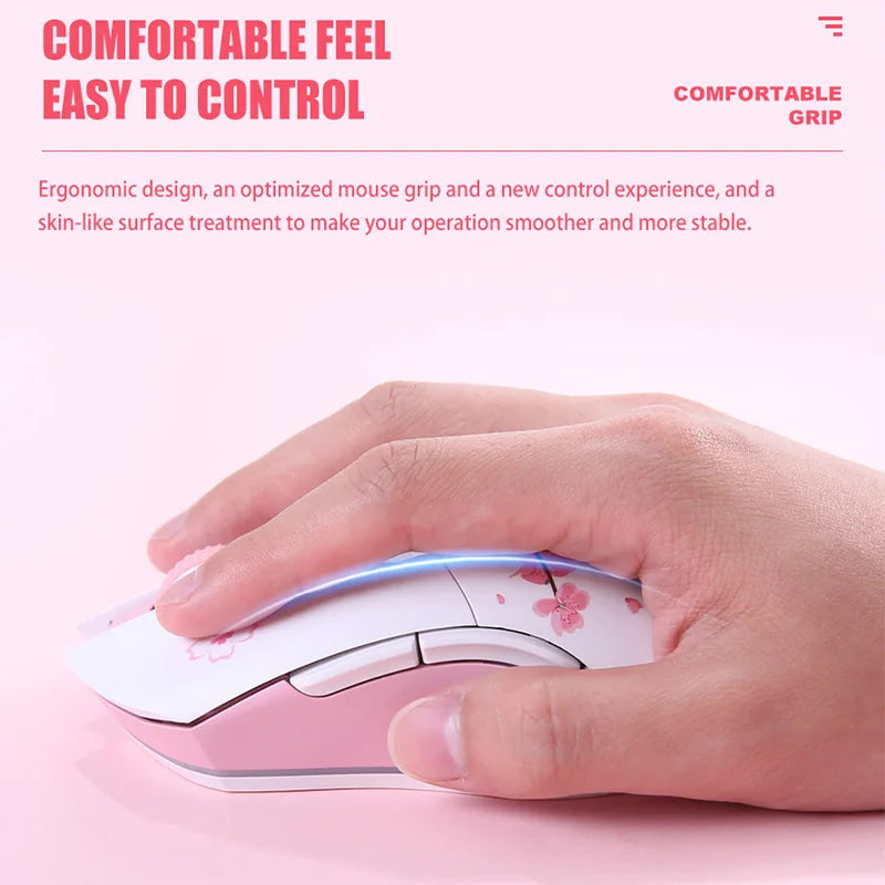 Pink Sakura Cherry Blossom Wireless Gaming Mouse | Kawaii Babe