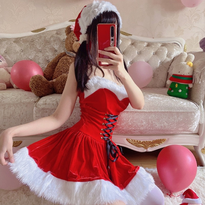 Santa Baby Dress & Cloak Shawl Christmas Holiday Festive – Kawaii Babe