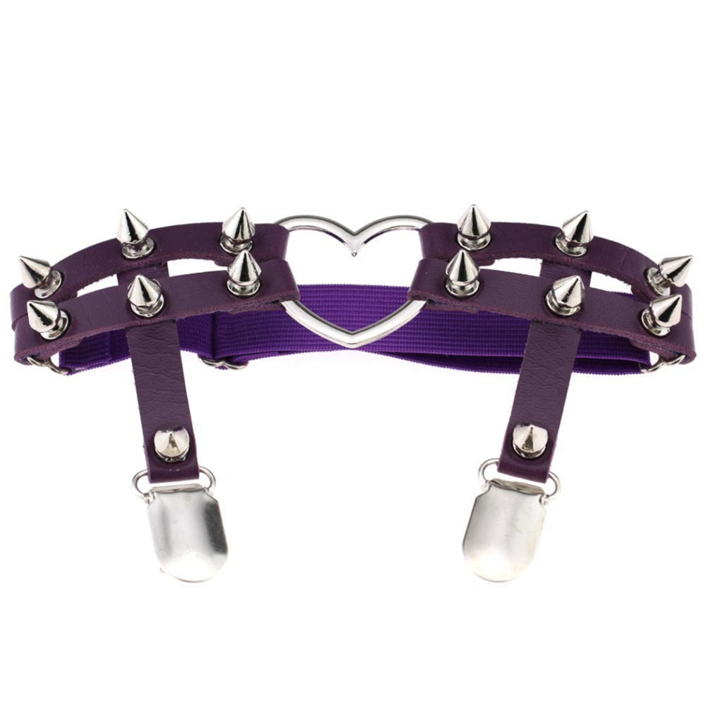 Spiky Heart Garter Belt Spiked Goth | Kawaii Babe