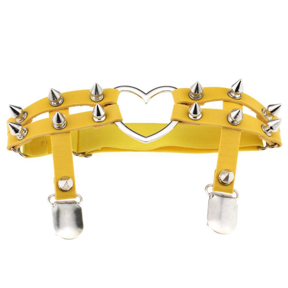 Spiky Heart Garter Belt Spiked Goth | Kawaii Babe