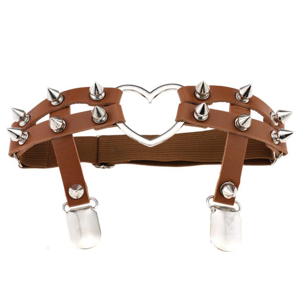 Spiky Heart Garter Belt Spiked Goth | Kawaii Babe