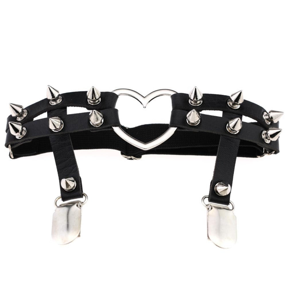 Spiky Heart Garter Belt Spiked Goth | Kawaii Babe