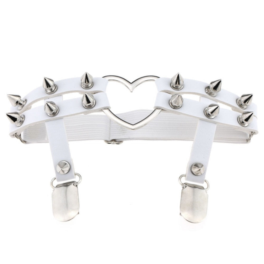 Spiky Heart Garter Belt Spiked Goth | Kawaii Babe