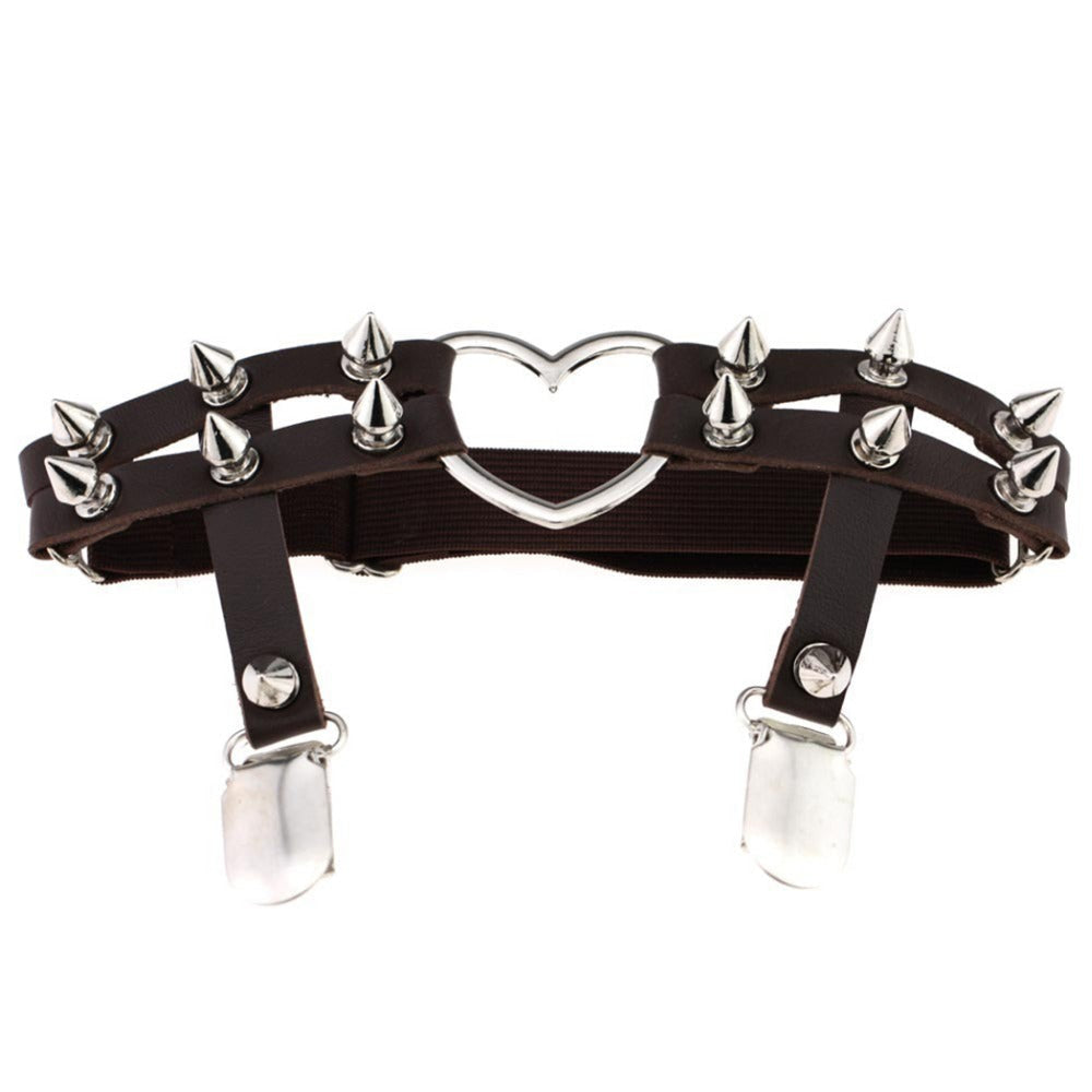 Spiky Heart Garter Belt Spiked Goth | Kawaii Babe