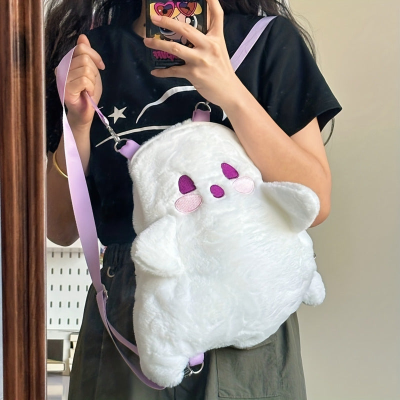 Spooky Ghost Backpack Plush Bag Halloween White | Kawaii Babe
