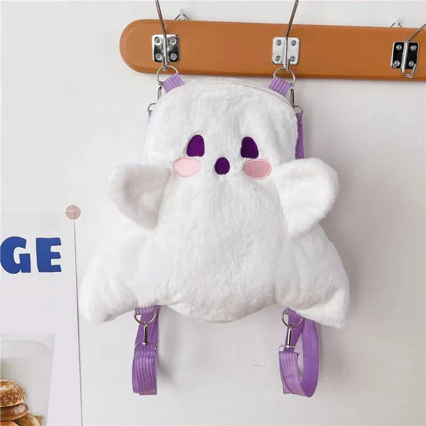 Spooky Ghost Backpack Plush Bag Halloween White | Kawaii Babe